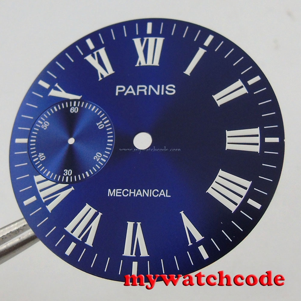 38.9mm blue dial fit 6497 ST movement Watch Case Luminous marks D104 ...