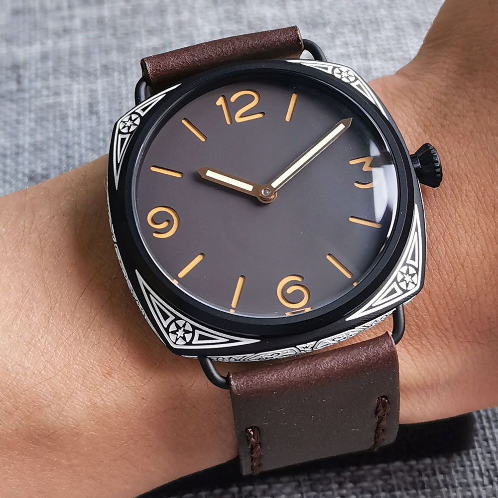 vintage 47mm mechanical 6497 hand winding movement men's watch MM style ...